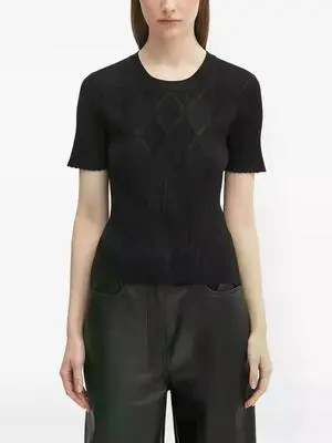 Kenzo Ribbed-knit Diamond-pattern Top