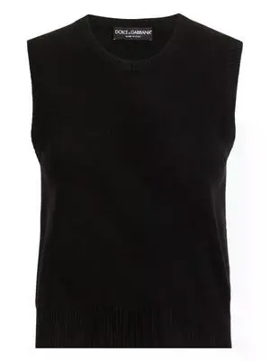 Dolce & Gabbana Cashmere Sleeveless Top - Black