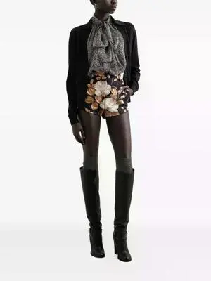 Dolce & Gabbana Rose-print Brocade Shorts