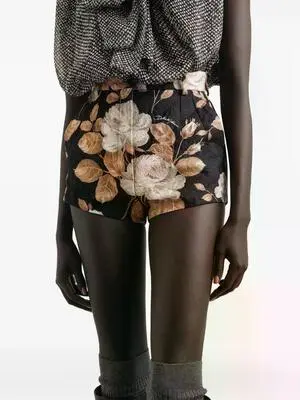 Dolce & Gabbana Rose-print Brocade Shorts