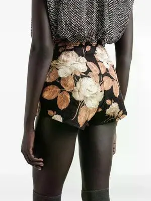 Dolce & Gabbana Rose-print Brocade Shorts