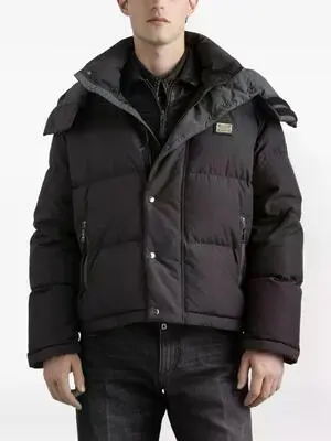 Dolce & Gabbana Hooded Puffer Jacket - Grey