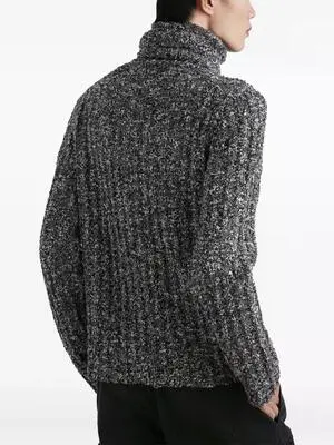Dolce & Gabbana Roll-neck Speckled Sweater - White