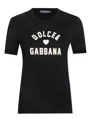 Dolce & Gabbana Logo-print Cotton T-shirt - Black