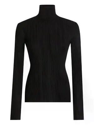 Dolce & Gabbana Ribbed Knit Turtleneck Sweater - Black