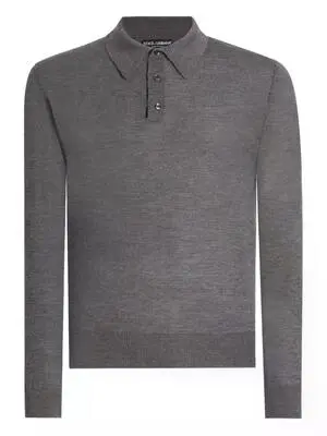 Dolce & Gabbana Long-sleeve Polo Shirt - Grey