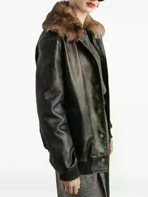 Dolce & Gabbana Leather Bomber Jacket