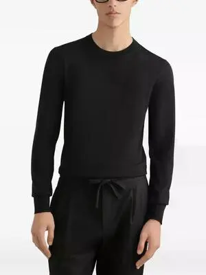 Dolce & Gabbana Crew-neck Fine Knit Sweater - Black