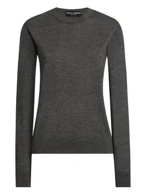 Dolce & Gabbana Logo-embroidered Relaxed Fit Sweater - Grey