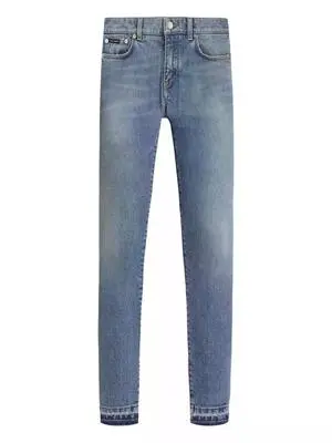Dolce & Gabbana Frayed-hem Jeans - Blue