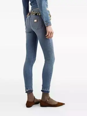 Dolce & Gabbana Frayed-hem Jeans - Blue