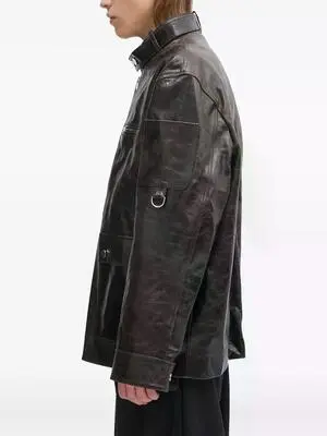 WALES BONNER Snap-fastening Leather Jacket
