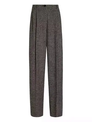 Dolce & Gabbana Houndstooth Pleated Trousers - Black