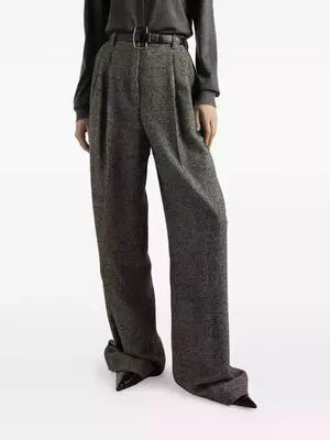 Dolce & Gabbana Houndstooth Pleated Trousers - Black
