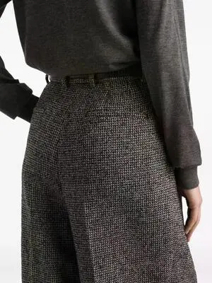 Dolce & Gabbana Houndstooth Pleated Trousers - Black
