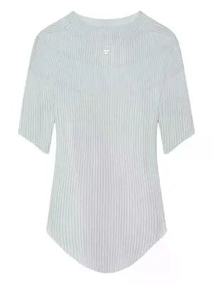 COURREGES Ribbed Short Sleeve Top