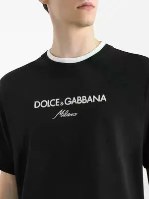 Dolce & Gabbana Logo-embroidered T-shirt - Black