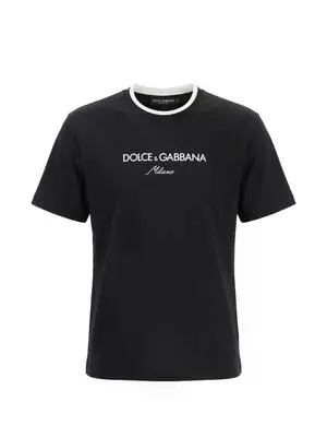 Dolce & Gabbana Cotton T-shirt With Embroidery - Black