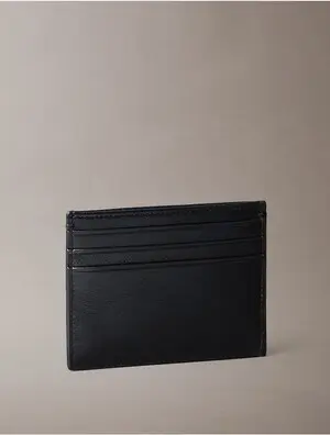 Calvin Klein Saffiano Leather Card Case - Black