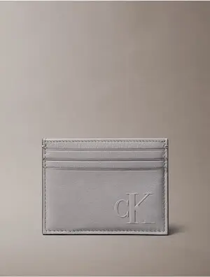 Calvin Klein Saffiano Leather Card Case - Formal Gray