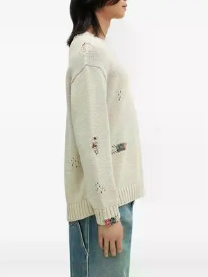 NEIGHBORHOOD Distressed Embroidered Sweater