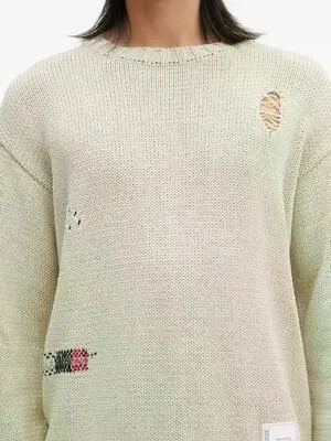 NEIGHBORHOOD Distressed Embroidered Sweater