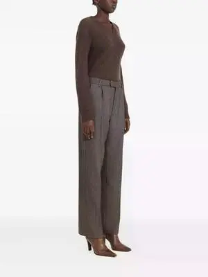 MAISON MARGIELA Pleated Herringbone Trousers