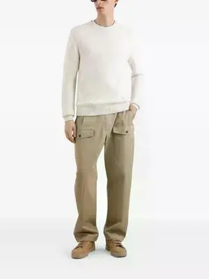 Dolce & Gabbana Logo-patch Crew-neck Sweater - Neutrals