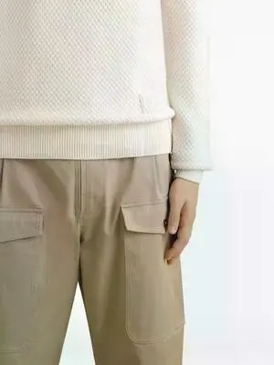 Dolce & Gabbana Logo-patch Crew-neck Sweater - Neutrals