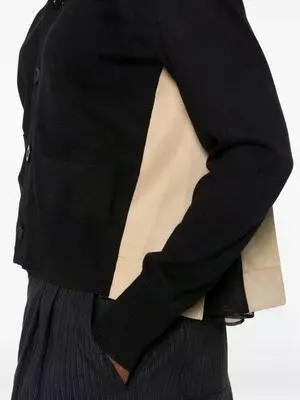 Sacai Contrast-panel Gabardine Cardigan