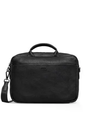JOOP! Pebbled Leather Briefcase - Black