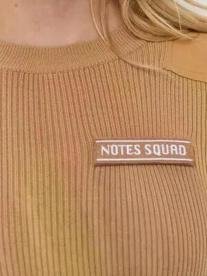 NOTES DU NORD Ribbed-knit Elbow-patch Sweater