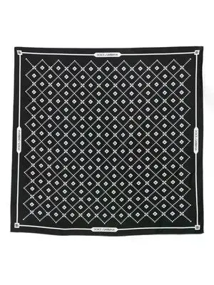 Dolce & Gabbana Geometric-pattern Silk Scarf - Black
