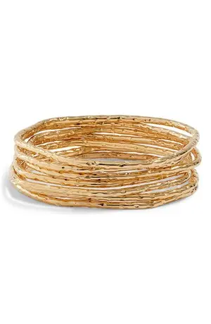 SOKO Nyundo Set Of 7 Stacking Bracelets - Gold