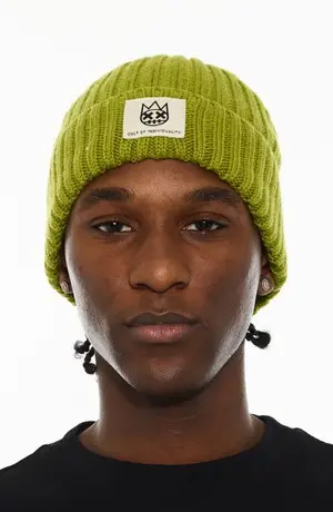 CULT OF INDIVIDUALITY Rib Cuff Wool Blend Beanie - Green Oasis