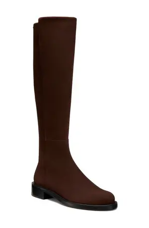 Brown Knee-High Stretch Boots
