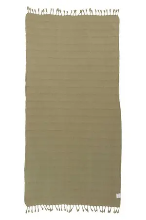 INFUSEZEN Stonewashed Organic Cotton Turkish Towel - Khaki Green