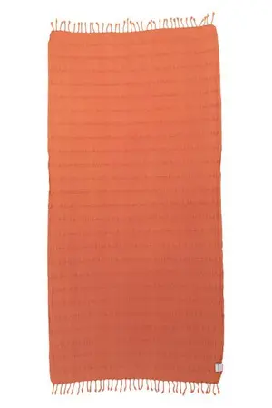 INFUSEZEN Stonewashed Organic Cotton Turkish Towel Orange