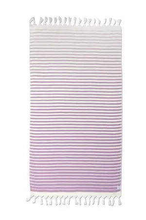 INFUSEZEN Gradient Striped Organic Turkish Towel With Soft Terry Cloth Back Purple