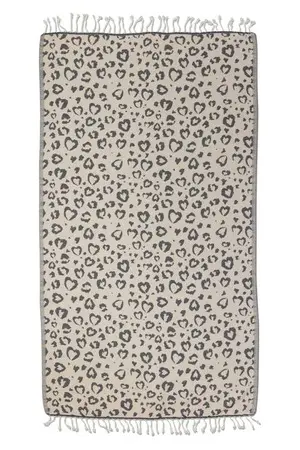 INFUSEZEN Leopard Heart Organic Turkish Towel - Black