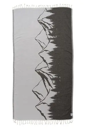INFUSEZEN Mountain 100% Cotton Reversible Turkish Towel - Black
