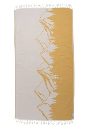 INFUSEZEN Mountain 100% Cotton Reversible Turkish Towel - Golden Yellow