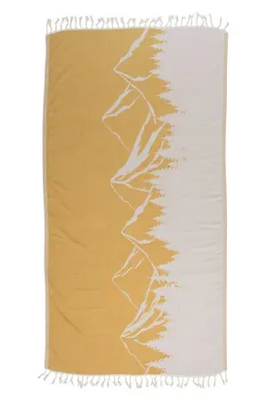 INFUSEZEN Mountain 100% Cotton Reversible Turkish Towel - Golden Yellow
