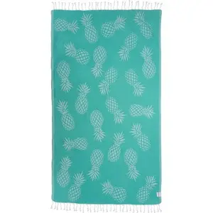 INFUSEZEN Pineapple Organic Sand Free Turkish Towel - Mint
