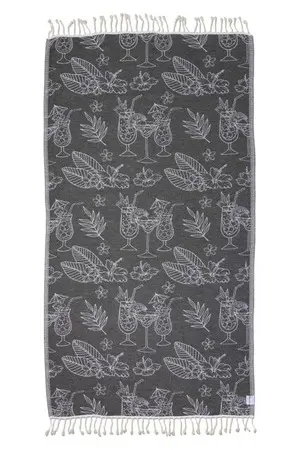 INFUSEZEN Tropical Drink Organic Turkish Towel - Black