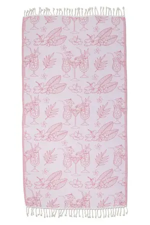 INFUSEZEN Tropical Drink Organic Turkish Towel - Red
