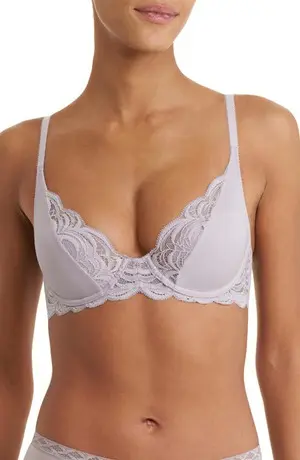 Natori Persuasion Lace Convertible Plunge T-shirt Bra - Luster