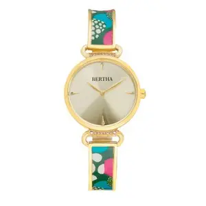 BERTHA WATCHES Katherine Enamel-Designed Bracelet Watch Green