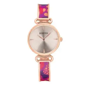 BERTHA WATCHES Katherine Enamel-Designed Bracelet Watch Purple