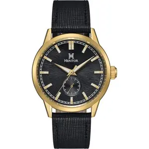 HERITOR AUTOMATIC Argento Leather-band Watch - Gold/black
